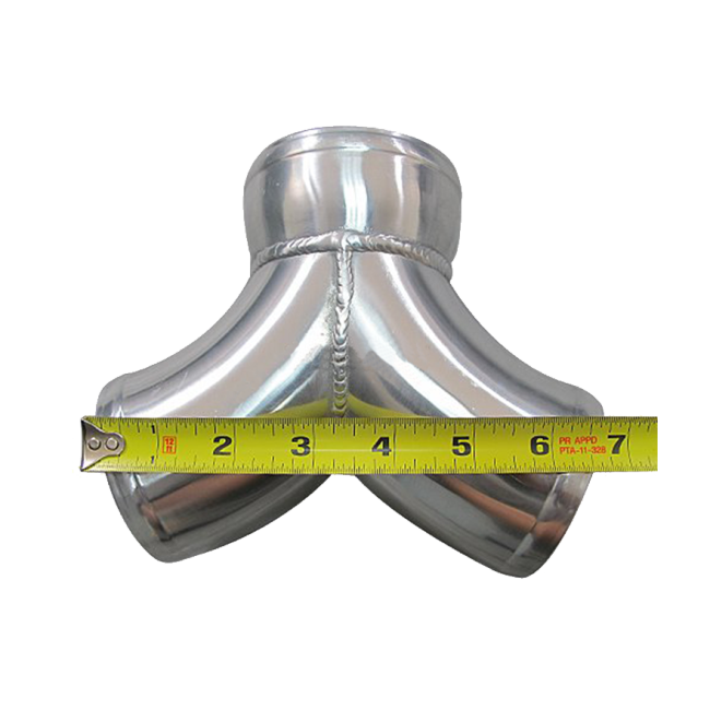 Aluminum Y Pipe Dual 3" to 3.5" Air Intake Twin Turbo Intercooler Piping