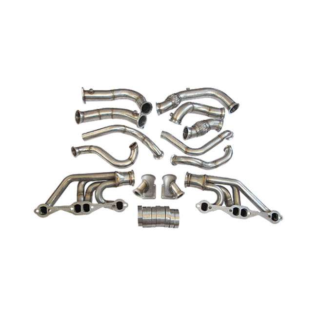 Twin Turbo Kit For 63-67 Chevrolet Chevelle Nova SBC V8 Header Downpipe