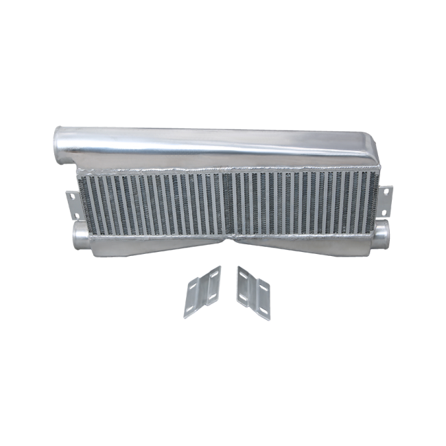 Aluminum Intercooler + Mounting Bracket For 1965–70 Chevy Impala Twin Turbo