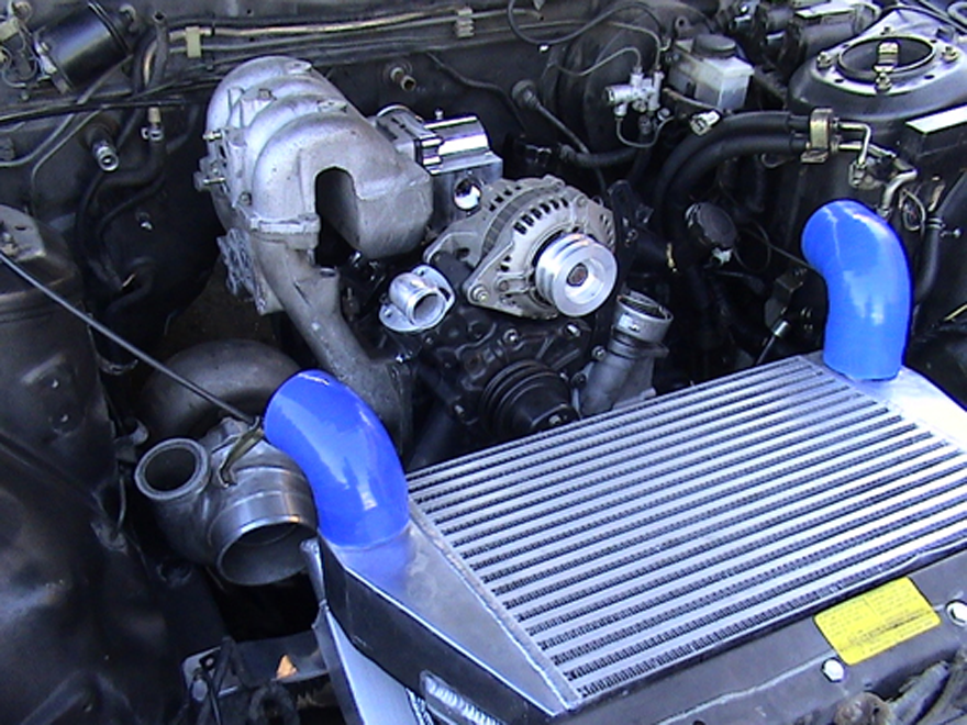 24"x11.75"x3 3/8" Intercooler Radiator V-Mount Pipe Tube Kit For 86-91 ...