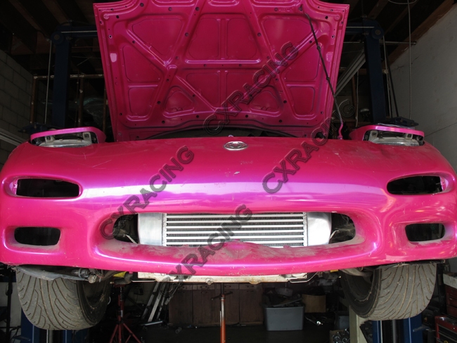 V-Mount 25"x12"x4" Turbo One Side Aluminum Intercooler For Mazda RX7 ...