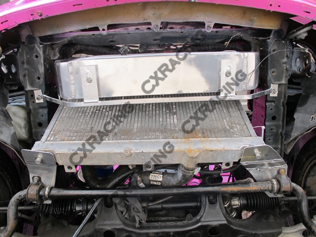 V-Mount 25"x12"x4" Turbo One Side Aluminum Intercooler For Mazda RX7 ...