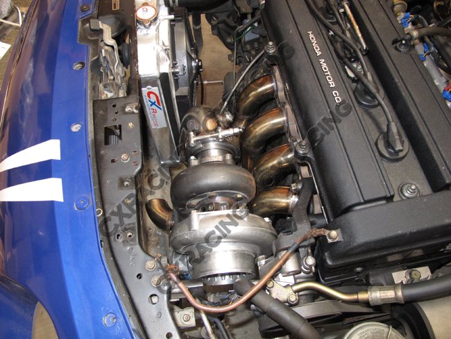 T3 T4 Top Mount Turbo Manifold & Downpipe For Civic Integra LS GSR