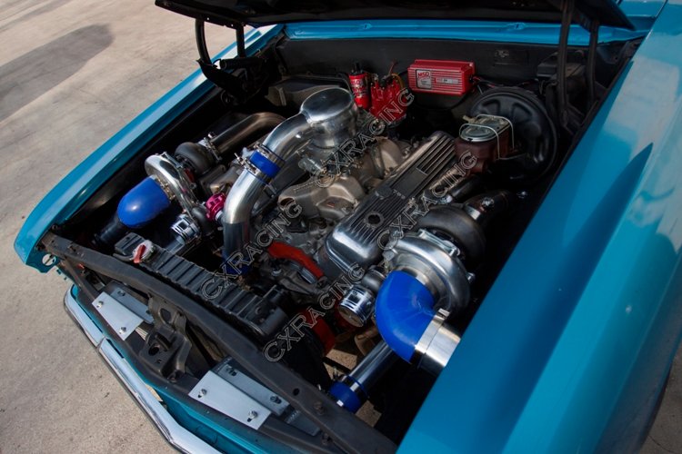 Twin Turbo Manifold Header Downpipe Kit For 64-67 Chevelle BBC Big ...