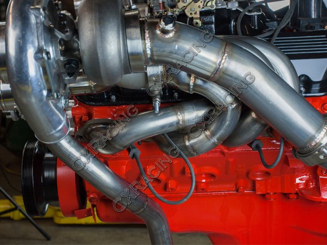 Twin Turbo Manifold Header Downpipe Kit For 64-67 Chevelle BBC Big ...