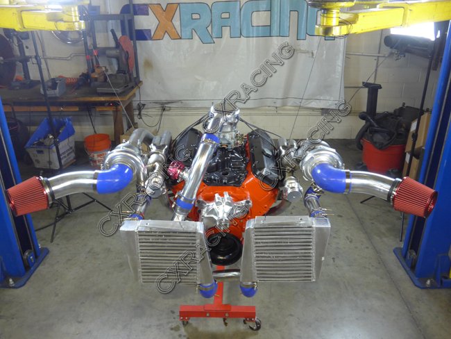 Twin Turbo Manifold Header Downpipe Kit For 64-67 Chevelle BBC Big ...