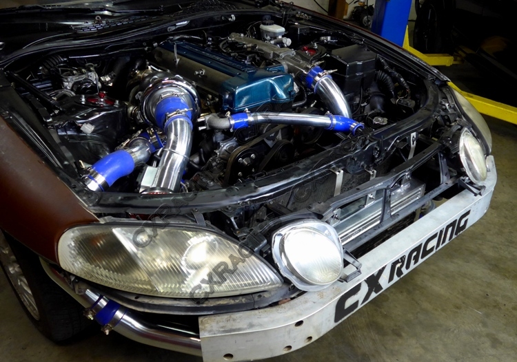 Single Turbo Manifold Downpipe Oil Line Kit For SC300 2JZ-GTE Swap 2JZGTE