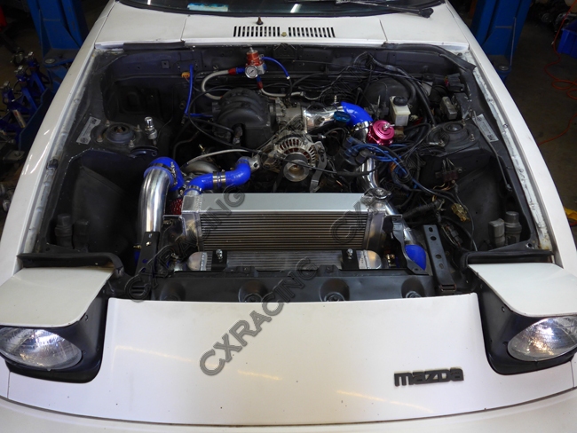 Single Turbo Manifold Downpipe Intercooler Kit For Mazda RX7 SA FB 13B RX-7