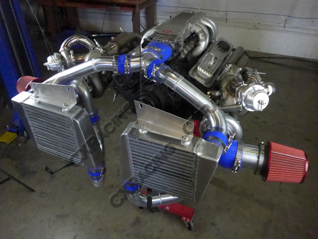 Twin Turbo Intercooler Kit For 63-65 Chevrolet Chevelle Nova SBC V8