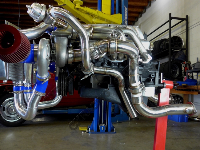 Twin Turbo Kit For 63-67 Chevrolet Chevelle Nova SBC V8 Header Downpipe